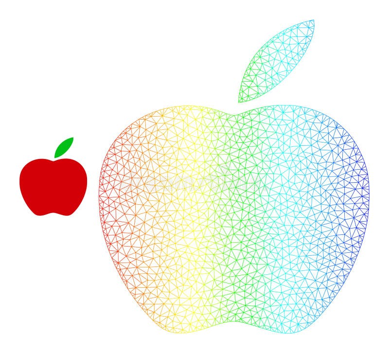 Rainbow Mesh Gradient Apple Icon Stock Vector - Illustration of icon ...
