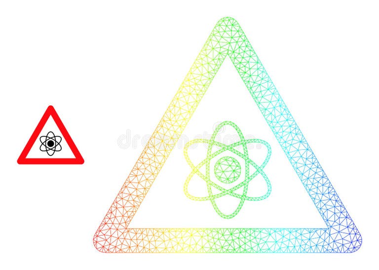 Rainbow Mesh Gradient Atom Warning Icon Stock Vector - Illustration of ...