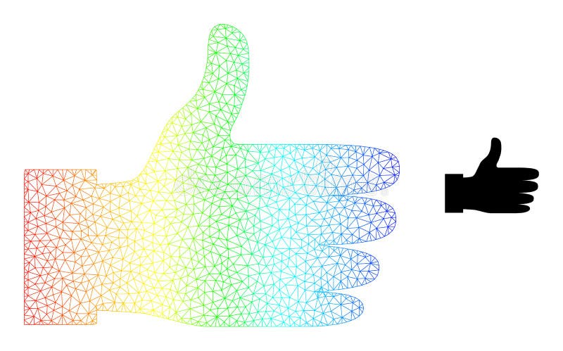 Rainbow Mesh Gradient Hand Palm Icon Stock Vector - Illustration of ...