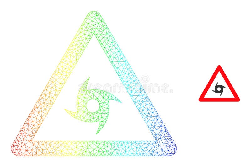 Rainbow Mesh Gradient Hurricane Warning Icon Stock Vector ...