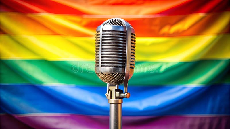 Rainbow Mic a Symphony of Pride AI Generated Stock Illustration ...