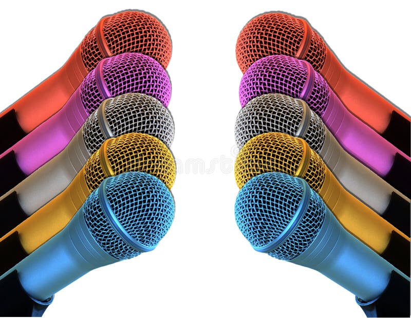 Rainbow Mics stock photo. Image of communication, speak - 5296636