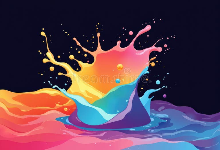 Rainbow Milk Splash Frozen in a Zero-gravity Loop, Showcasing Vibrant ...