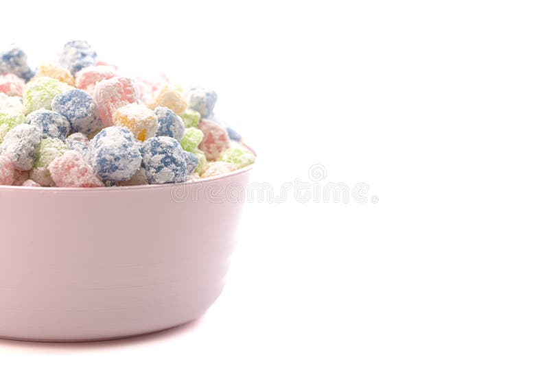 Rainbow Mini Mochi Rice Cake Candies Isolated on White Background Stock ...