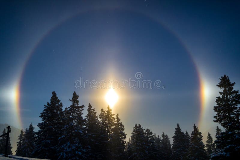 Rainbow in the moon light stock photo. Image of mountains - 108978974