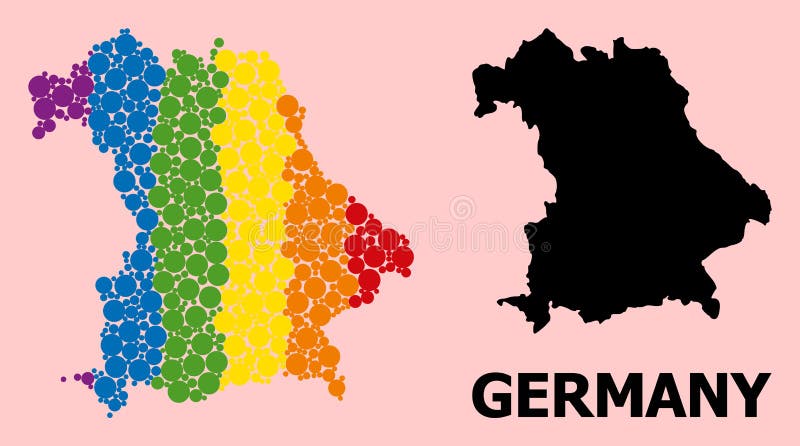 LGBT Germany. Map of Deutschland and Flag Stock Vector - Illustration ...