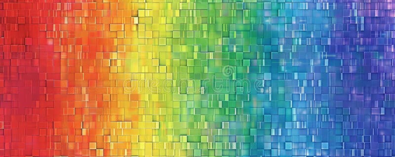 A Rainbow Mosaic Pixel Background with Distinct, Vibrant Colors ...