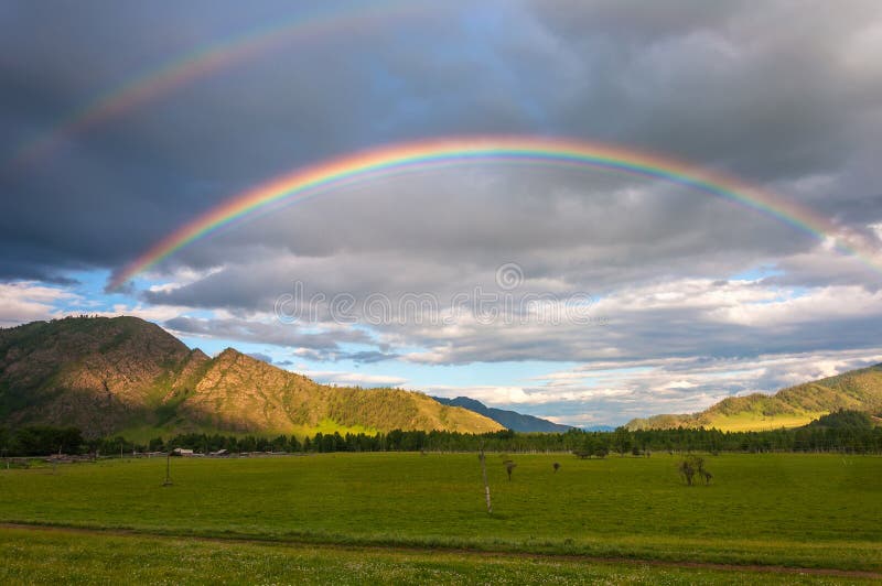 Rainbow mountain field stock image. Image of landscape - 42753599