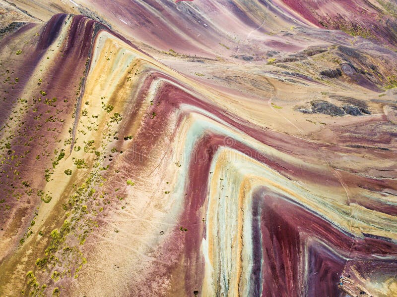 Rainbow Mountain in Peru, Aerial View Stock Photo - Image of bright ...