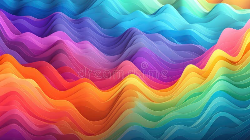 Rainbow Mountains. Rainbow Abstract Mountains Background. Cartoon ...