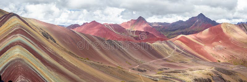 Rainbow Mountains, Colorful Mountains in Peru Stock Image - Image of ...
