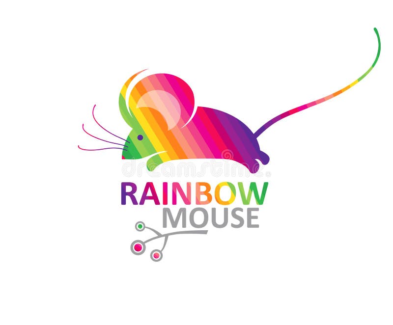 Rainbow Mouse. stock vector. Illustration of rodent, vector - 44445157