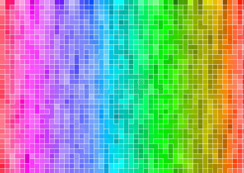 Rainbow Multicolor Abstract Pixel Wallpaper Stock Illustration ...