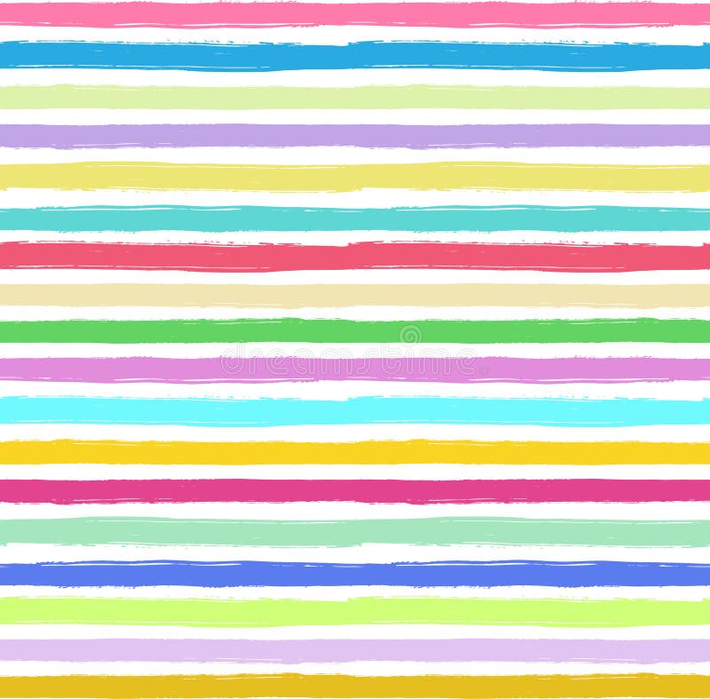 Rainbow Multicolor Hand Drawn Horizontal Stripe Stock Vector ...
