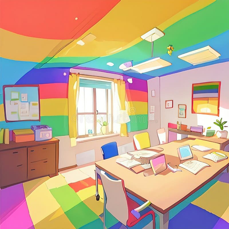 Rainbow Multicolored Colored Office, Showing Diversity and Bright ...