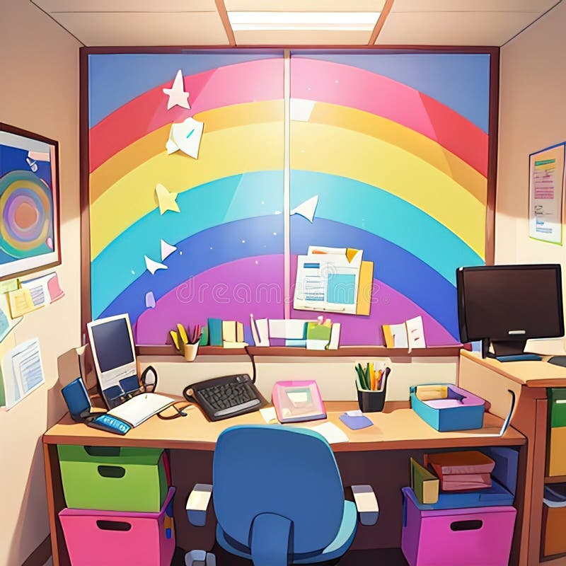 Rainbow Multicolored Colored Office, Showing Diversity and Bright ...