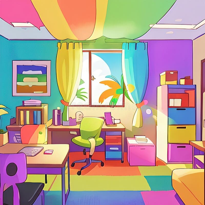 Rainbow Multicolored Colored Office, Showing Diversity and Bright ...