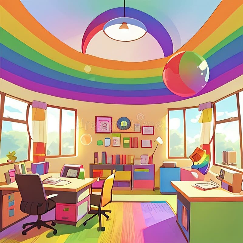 Rainbow Multicolored Colored Office, Showing Diversity and Bright ...