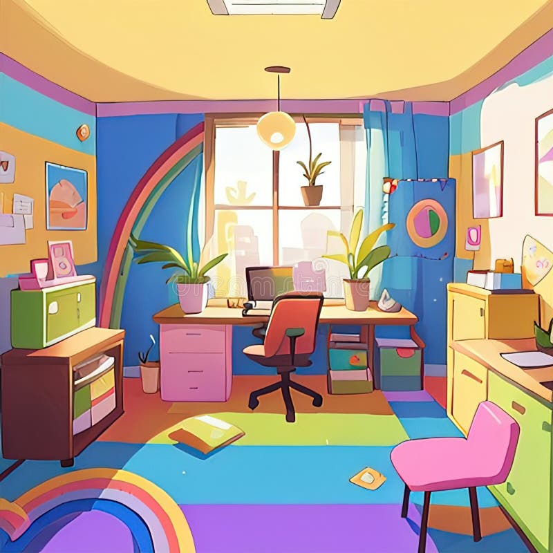 Rainbow Multicolored Colored Office, Showing Diversity and Bright ...