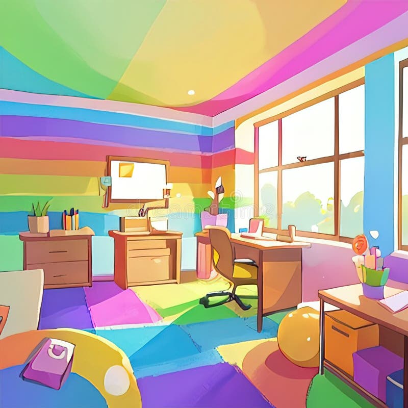 Rainbow Multicolored Colored Office, Showing Diversity and Bright ...