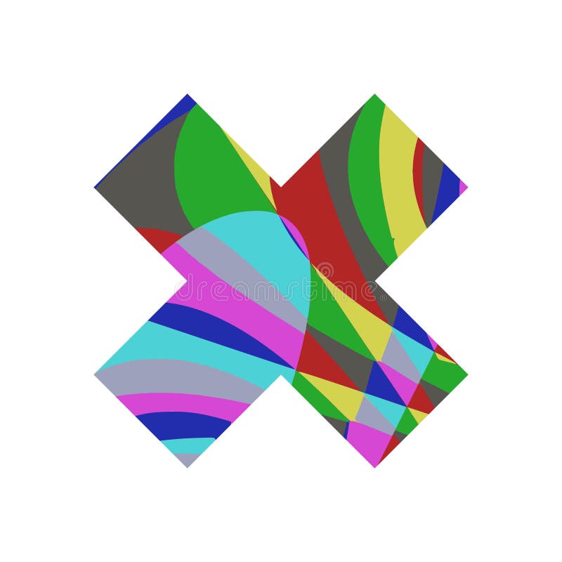 Rainbow multiply symbol stock illustration. Illustration of alphabet ...