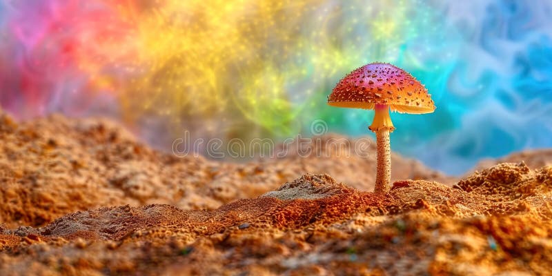 Rainbow mushroom close-up stock illustration. Illustration of healthy ...