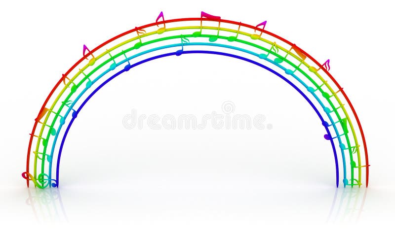 Rainbow of music stock illustration. Illustration of colourful - 15668848