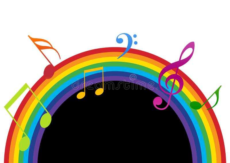 Rainbow with music note stock illustration. Illustration of geometry ...
