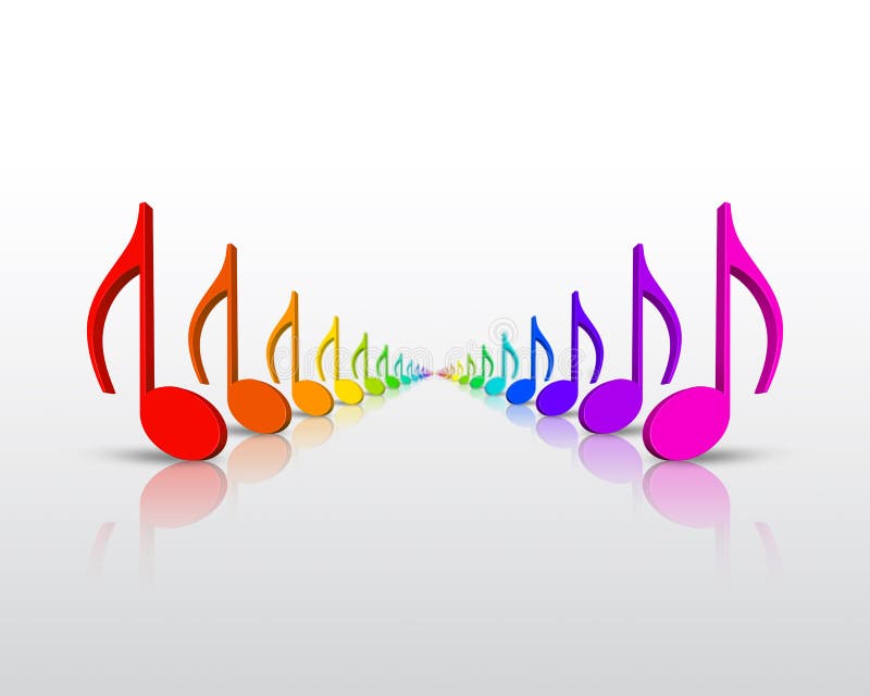 Rainbow music notes stock illustration. Image of listen - 10363466