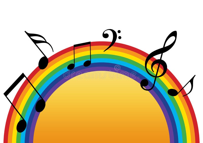 Rainbow music sun stock illustration. Illustration of event - 6033239