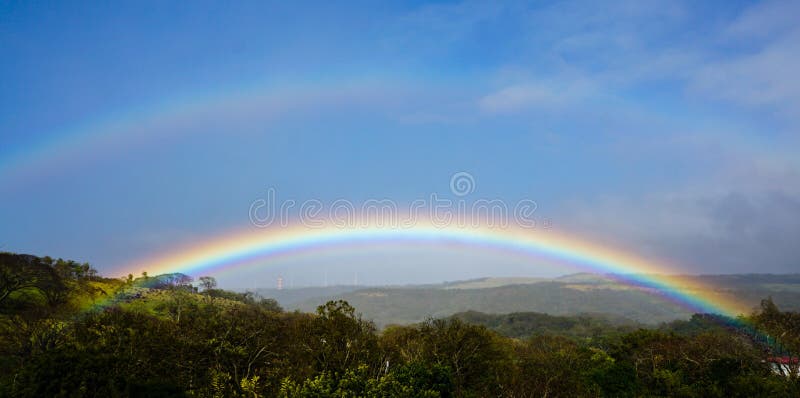 Rainbow Near Tamarindo in Costa Rica. Stock Photo - Image of trip, tree ...