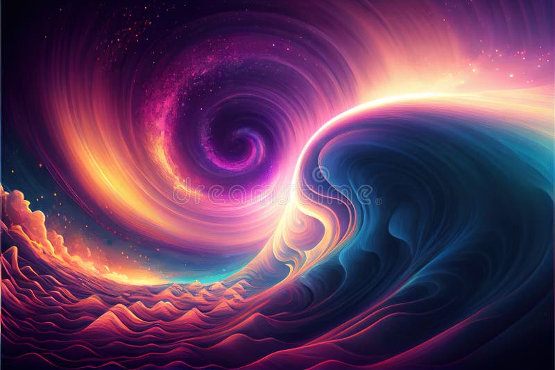 Rainbow Nebula Background. Ai Render. Stock Illustration - Illustration ...