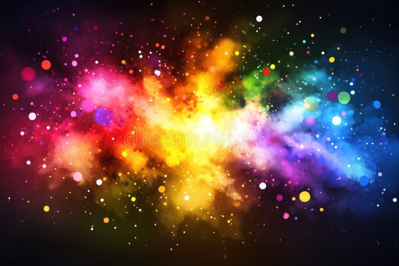 Rainbow Nebula Explosion Creating Colorful Clouds of Dust and Gas Stock ...