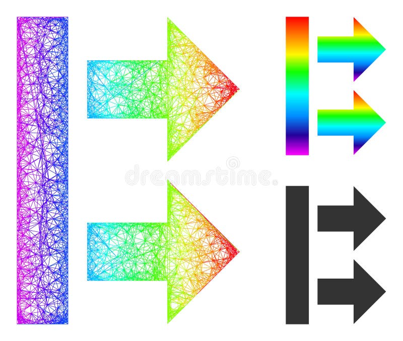 Rainbow Net Gradient Bring Right Icon Stock Vector - Illustration of ...