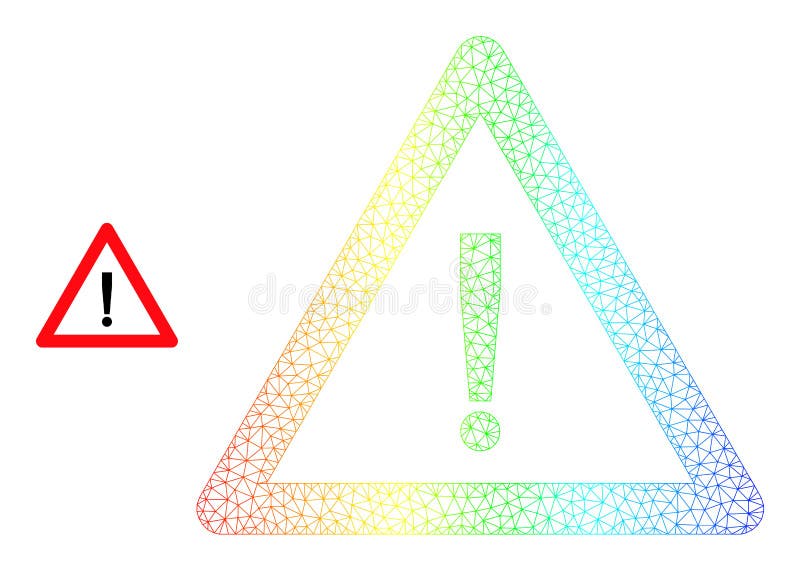 Rainbow Net Gradient Danger Warning Icon Stock Vector - Illustration of ...