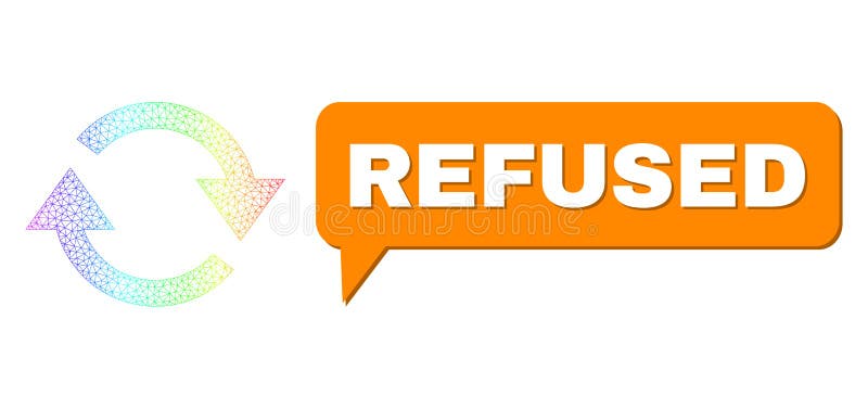 Rainbow Net Gradient Refresh Icon and Refused Chat Bubble with Shadow ...