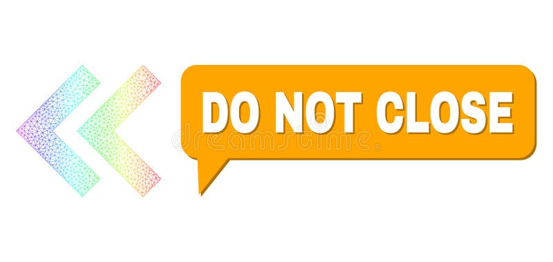 Rainbow Net Gradient Shift Left Icon and Do Not Close Chat Balloon with ...