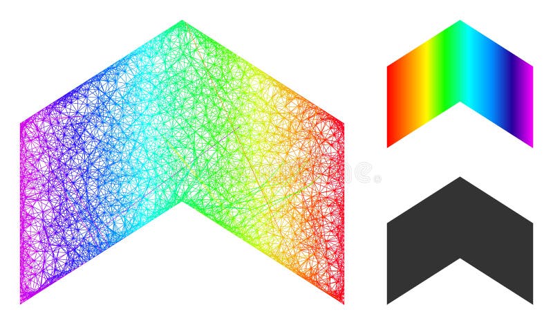 Rainbow Net Mesh Gradient Direction Up Icon Stock Vector - Illustration ...