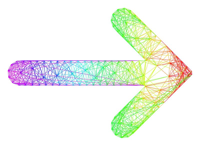 Rainbow Net Right Arrow stock vector. Illustration of send - 235467743
