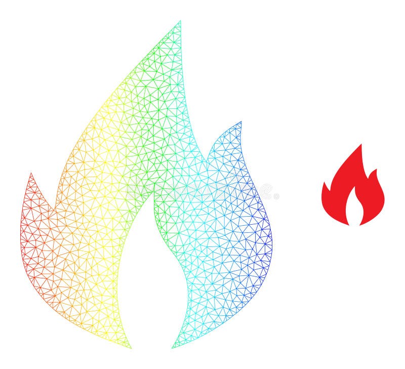 Rainbow Network Gradient Fire Flame Icon Stock Illustration ...