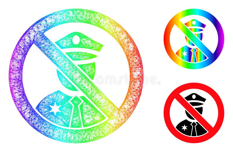 Rainbow Network Gradient Forbiden Police Icon Stock Vector ...