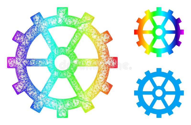Rainbow Network Gradient Gear Icon Stock Vector - Illustration of ...
