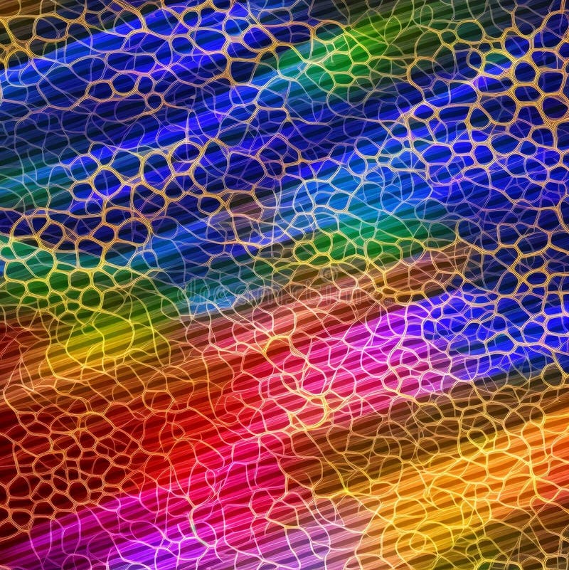 Rainbow Network: a Vibrant Abstract Artwork Featuring a Dynamic ...