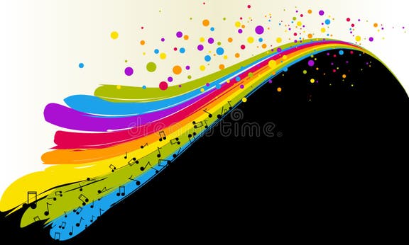 Rainbow and notes stock illustration. Illustration of frame - 12726887