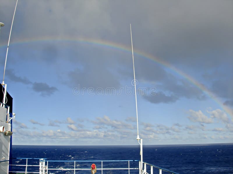 Rainbow in the Ocean after Rain and Thunderstorms. Stock Image - Image ...