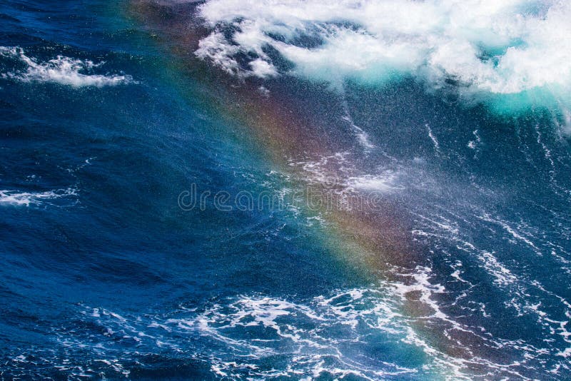 Rainbow in ocean wave stock image. Image of ocean, cruise - 96972297