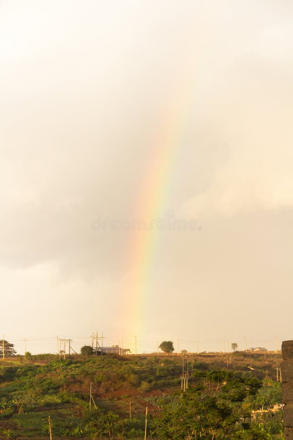 Rainbow in a Grey Environment Stock Photo - Image of vanishing, kenya ...