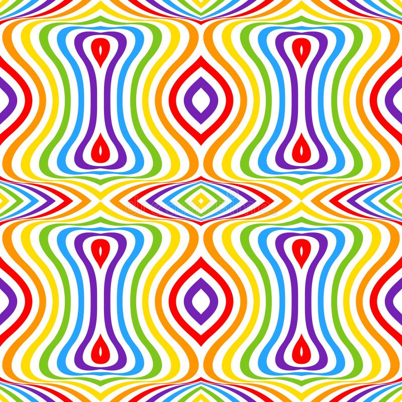 Rainbow Opt Art Background, Seamless Pattern Stock Vector ...