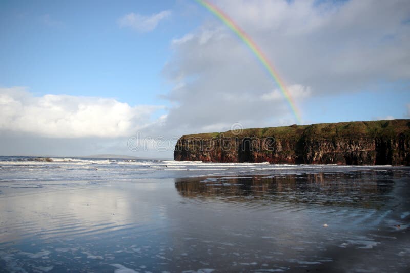 Rainbow Over the Ballybunion Cliffs Stock Image - Image of cliffs ...
