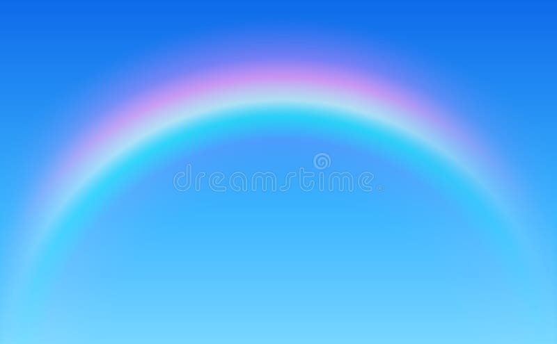 Rainbow Over Blue Sky, Beautiful Idyllic Symmetrical and Perfect ...